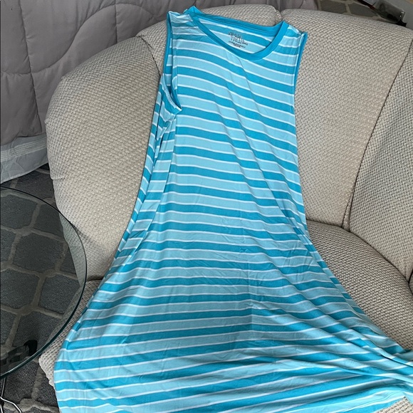 Time and Tru | Dresses | Time And Tru Blue And White Striped Mini Dress ...